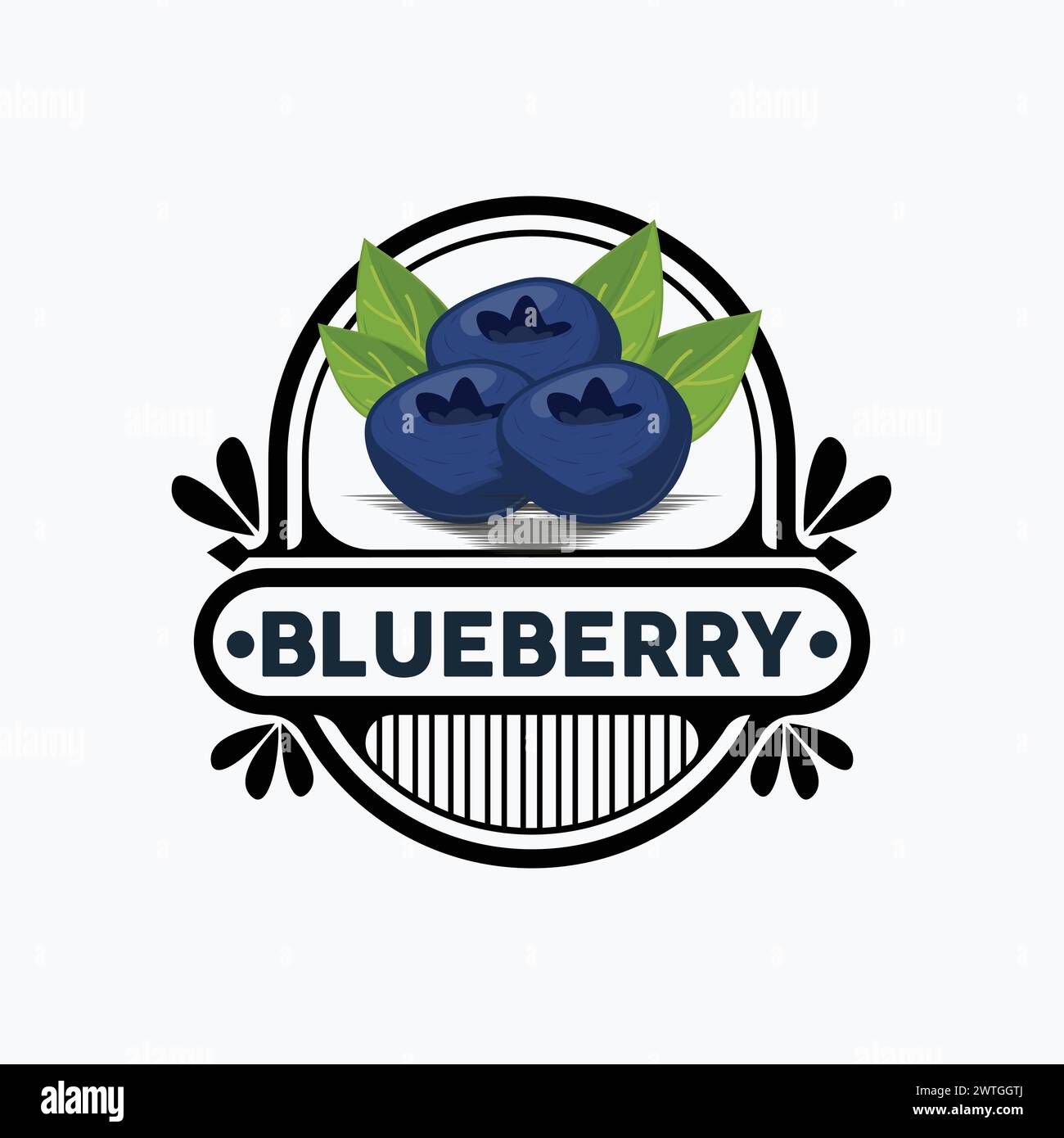 Blueberry Logo, Garden Farm Fresh Fruit Vector, Elegant Simple Design ...