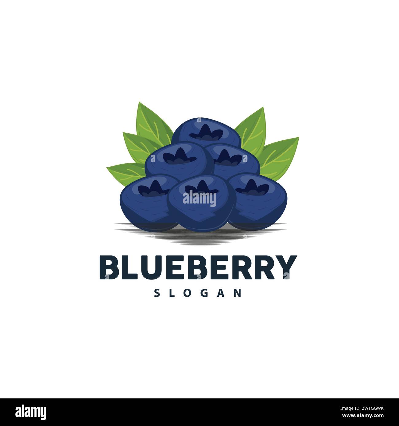 Blueberry Logo, Garden Farm Fresh Fruit Vector, Elegant Simple Design ...
