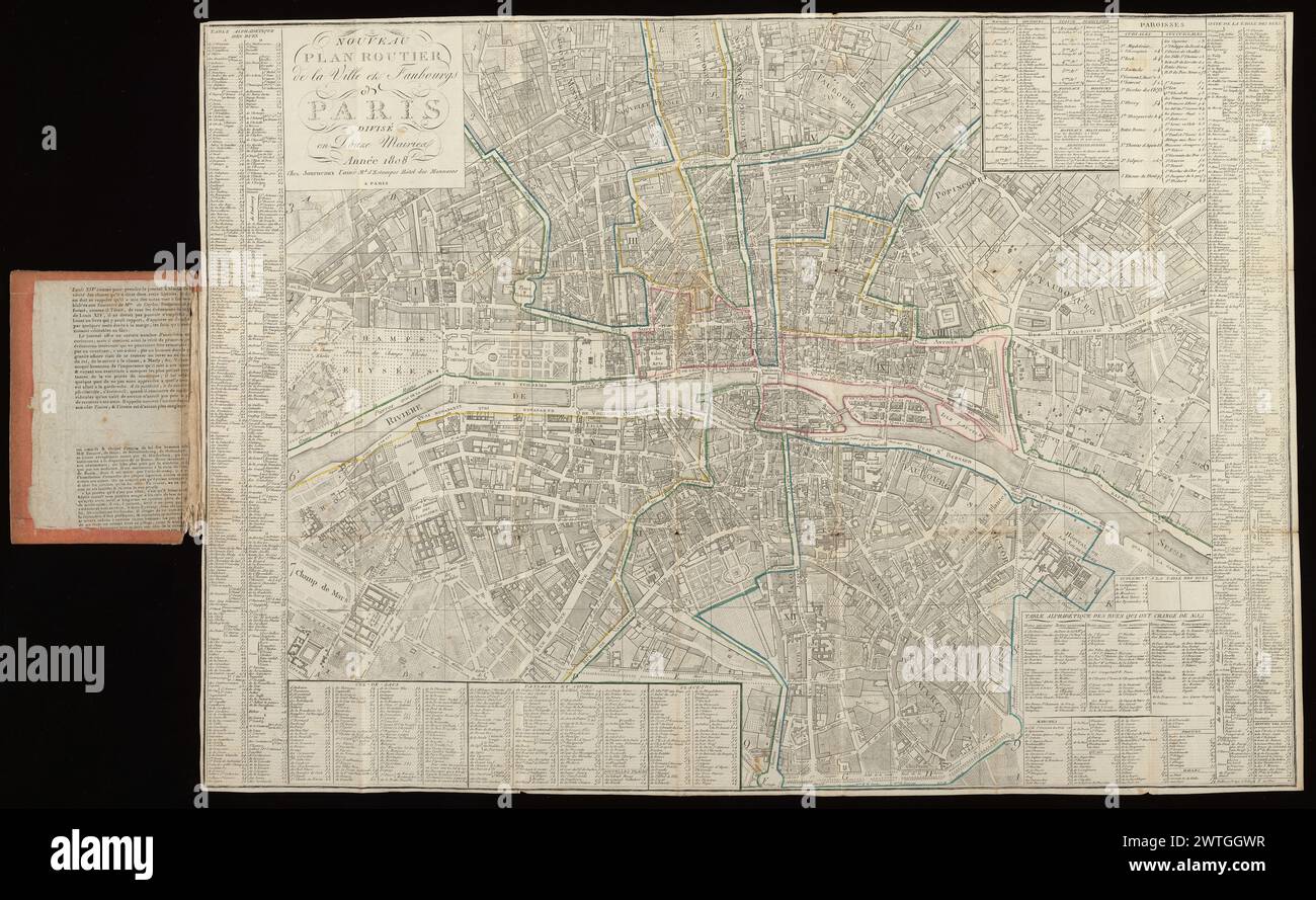 Nouveau plan routier de la ville et faubourgs de Paris, divisé en douze ...
