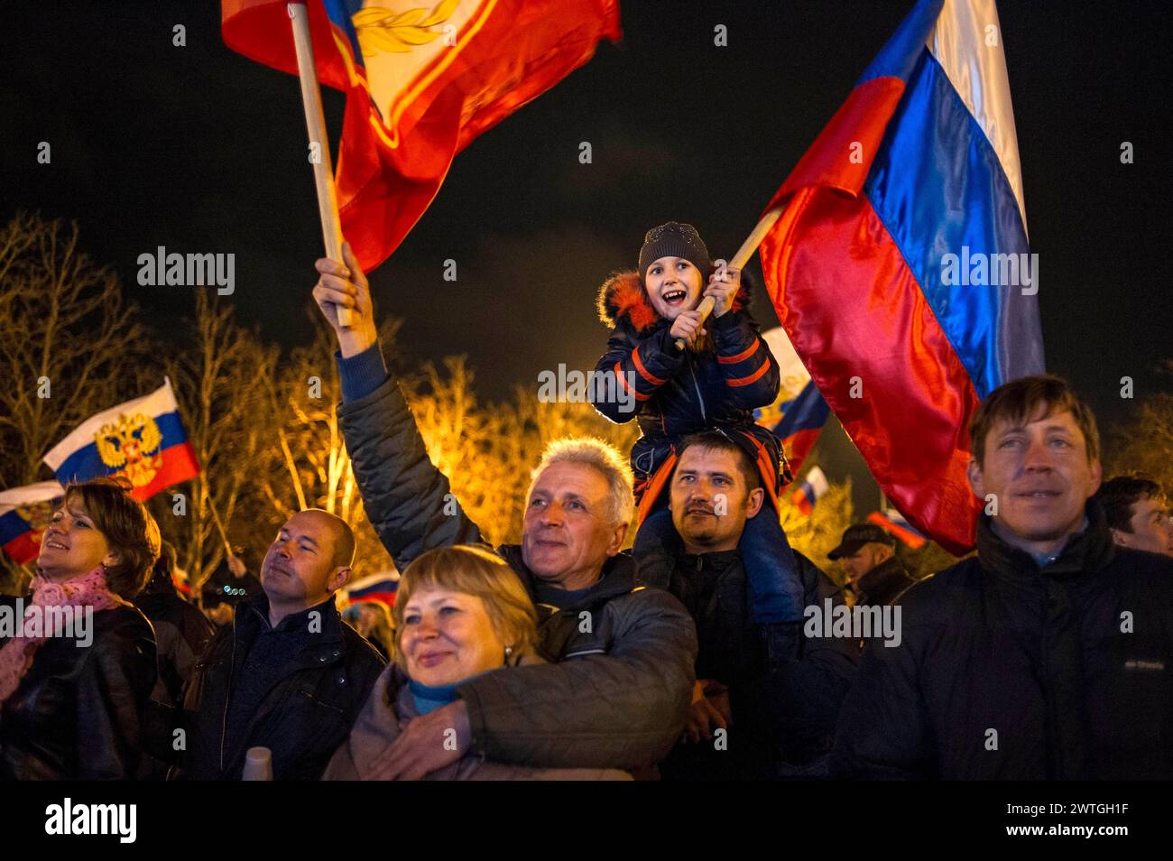 FILE - Pro-Russian crowds celebrate in the central square in Sevastopol ...