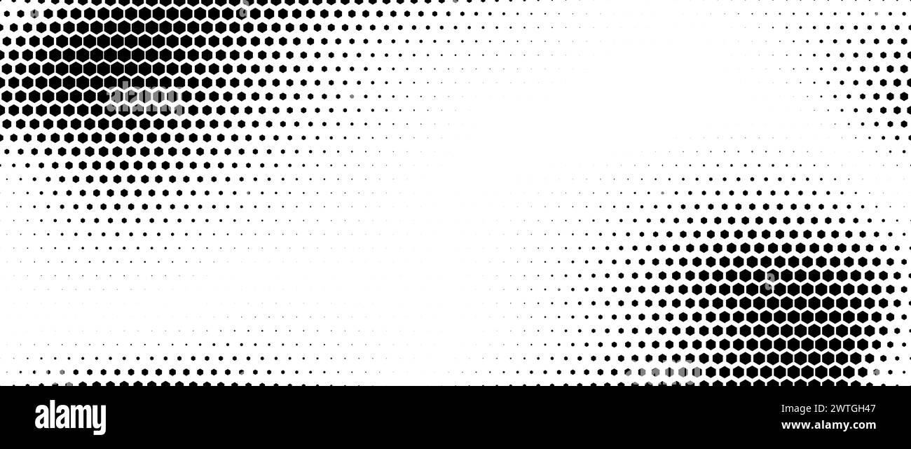 Hexagon halftone gradient texture. Abstract black grunge background ...