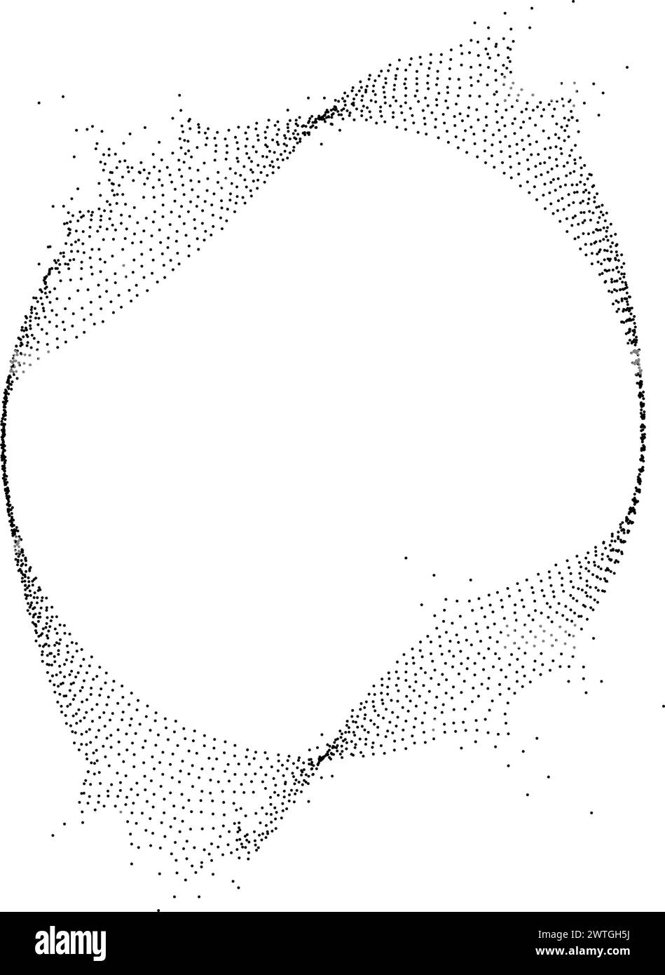 Black dotted wavy lines with dissolve effect. Stipple disintegrating ...