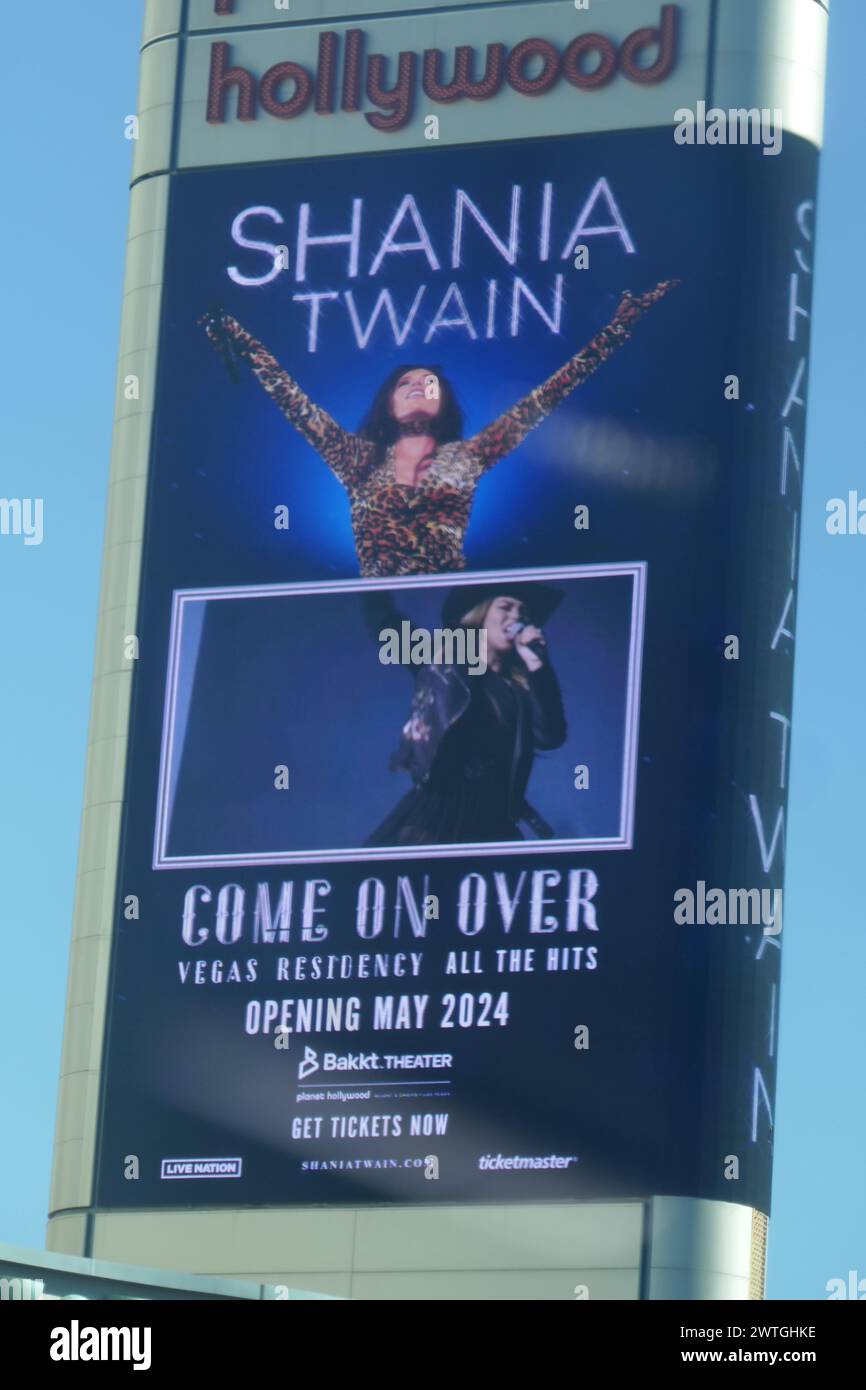 Las Vegas, Nevada, USA 8th March 2024 Shania Twain Come on Over ...