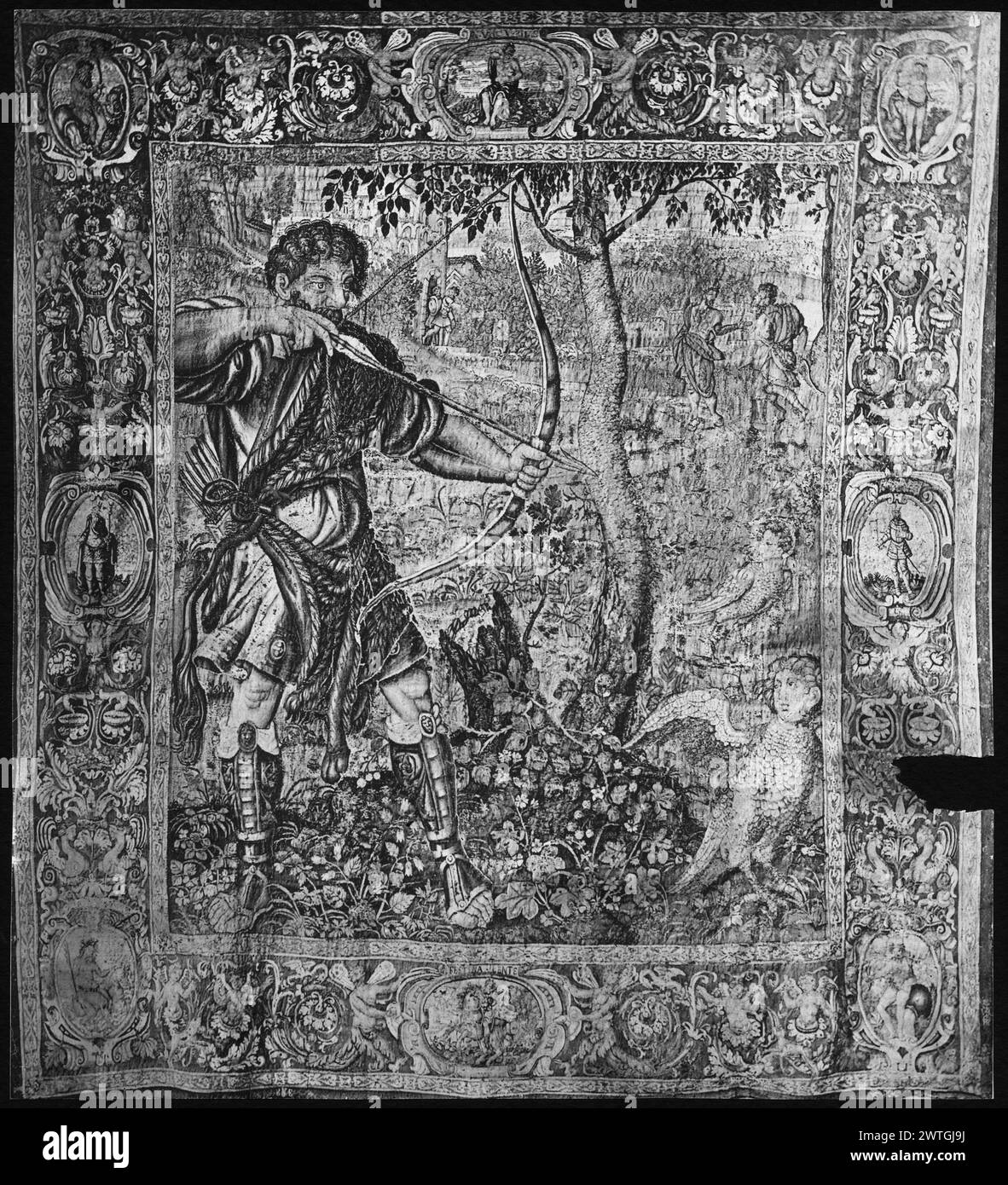 Hercules and the stymphalian birds Black and White Stock Photos ...