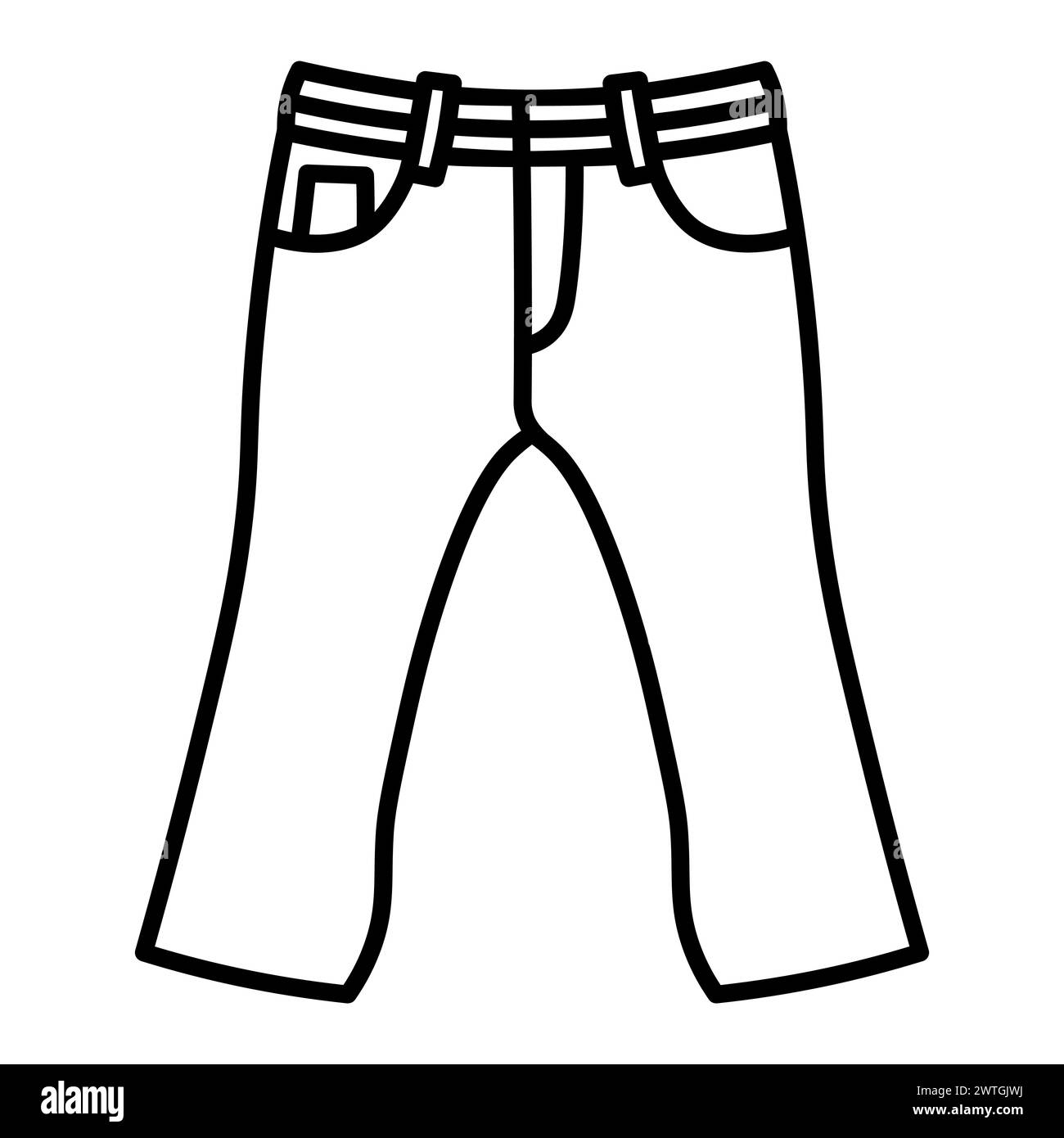 black vector jeans icon on white background Stock Vector Image & Art ...