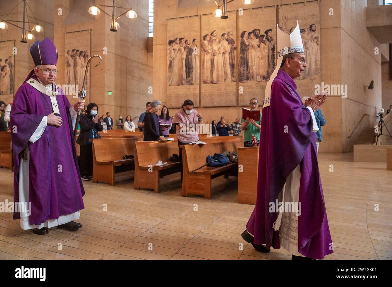 Los Angeles Archbishop Jose H. Gomez, left, and Roman Catholic Cardinal ...