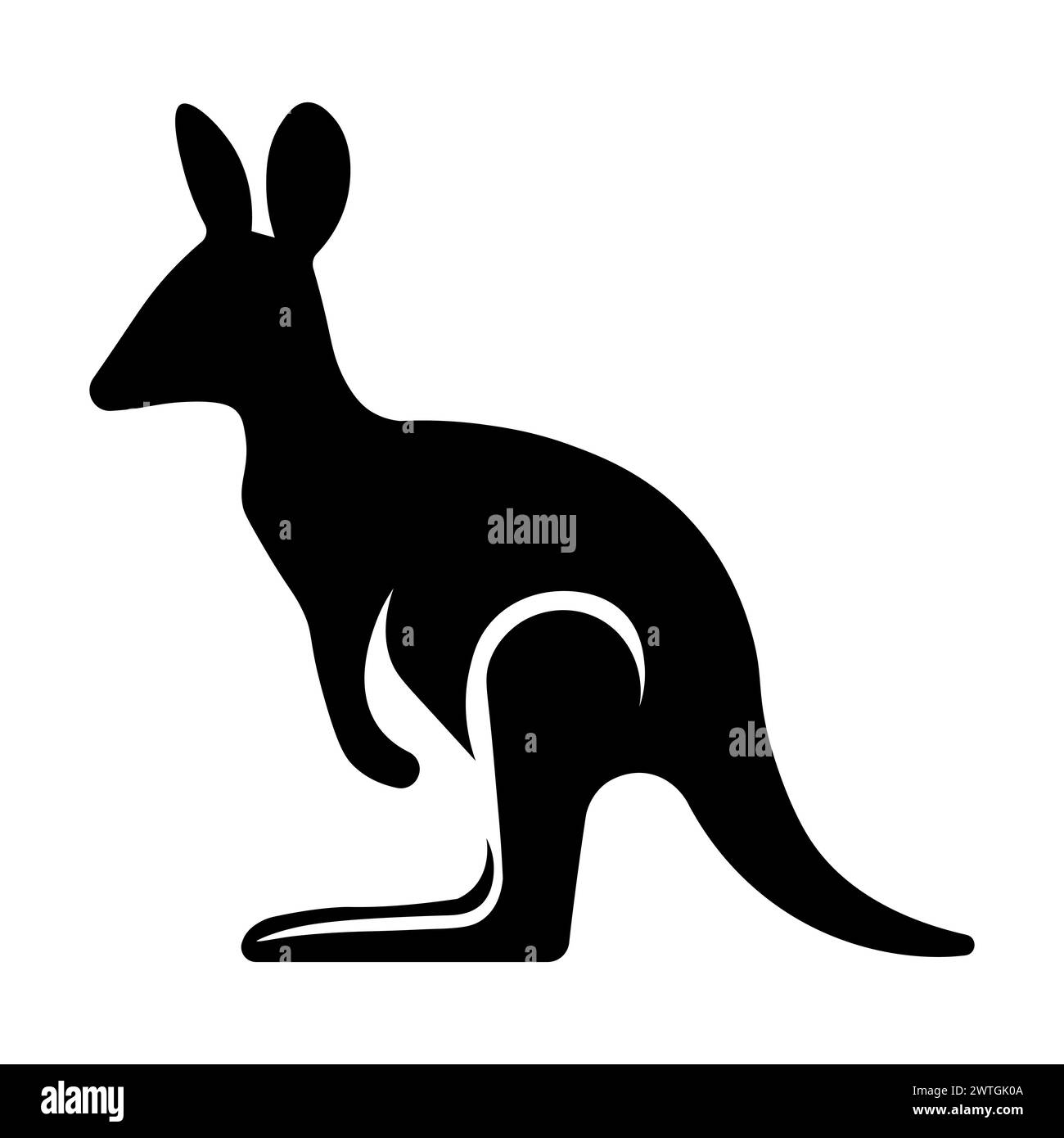black vector kangaroo icon on white background Stock Vector Image & Art ...