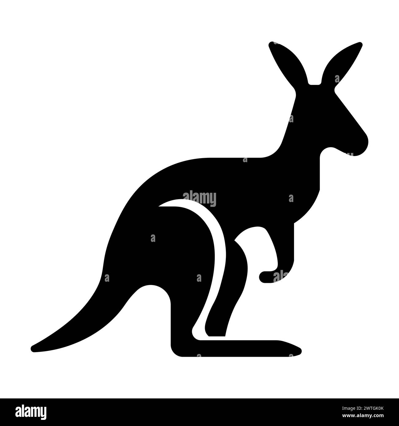 black vector kangaroo icon on white background Stock Vector Image & Art ...