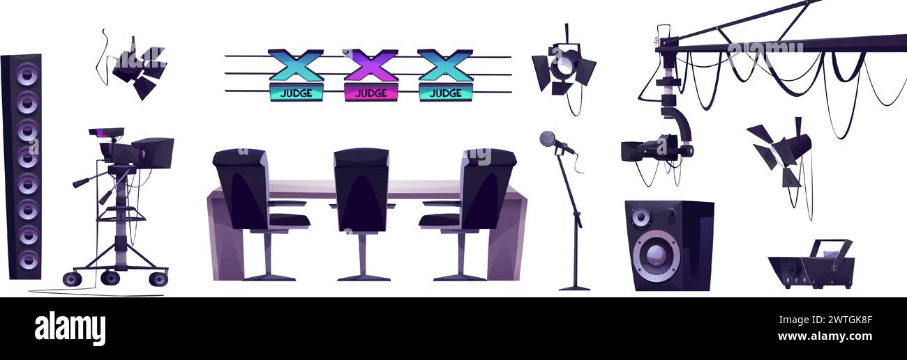 Talent show equipment for tv broadcast and recording - jury chairs and ...