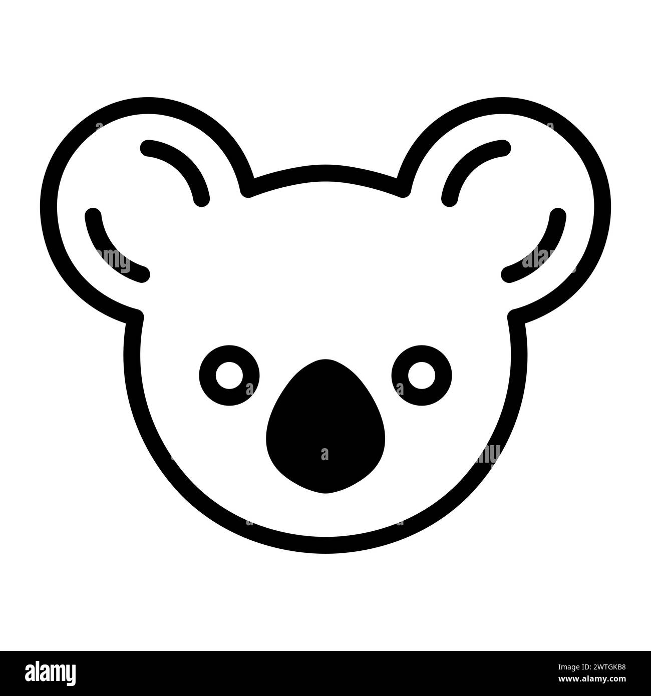 black vector koala icon on white background Stock Vector Image & Art ...
