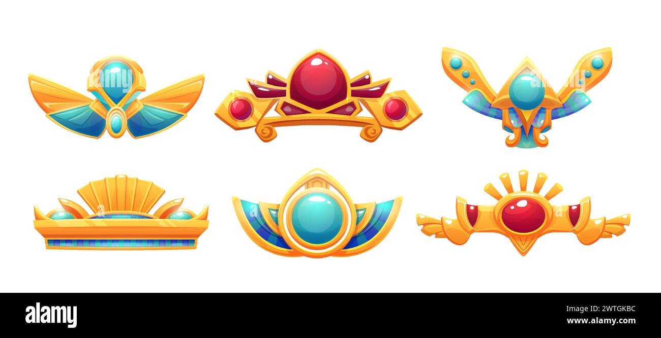 Egyptian game ui icon of border or divider. Cartoon vector illustration ...