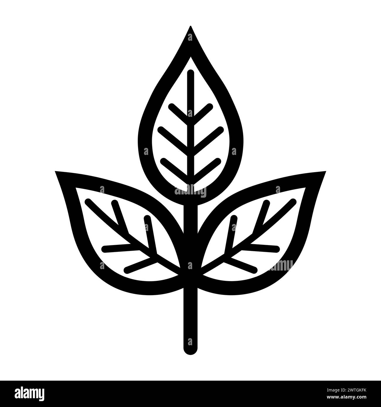 black vector leaves icon on white background Stock Vector Image & Art ...