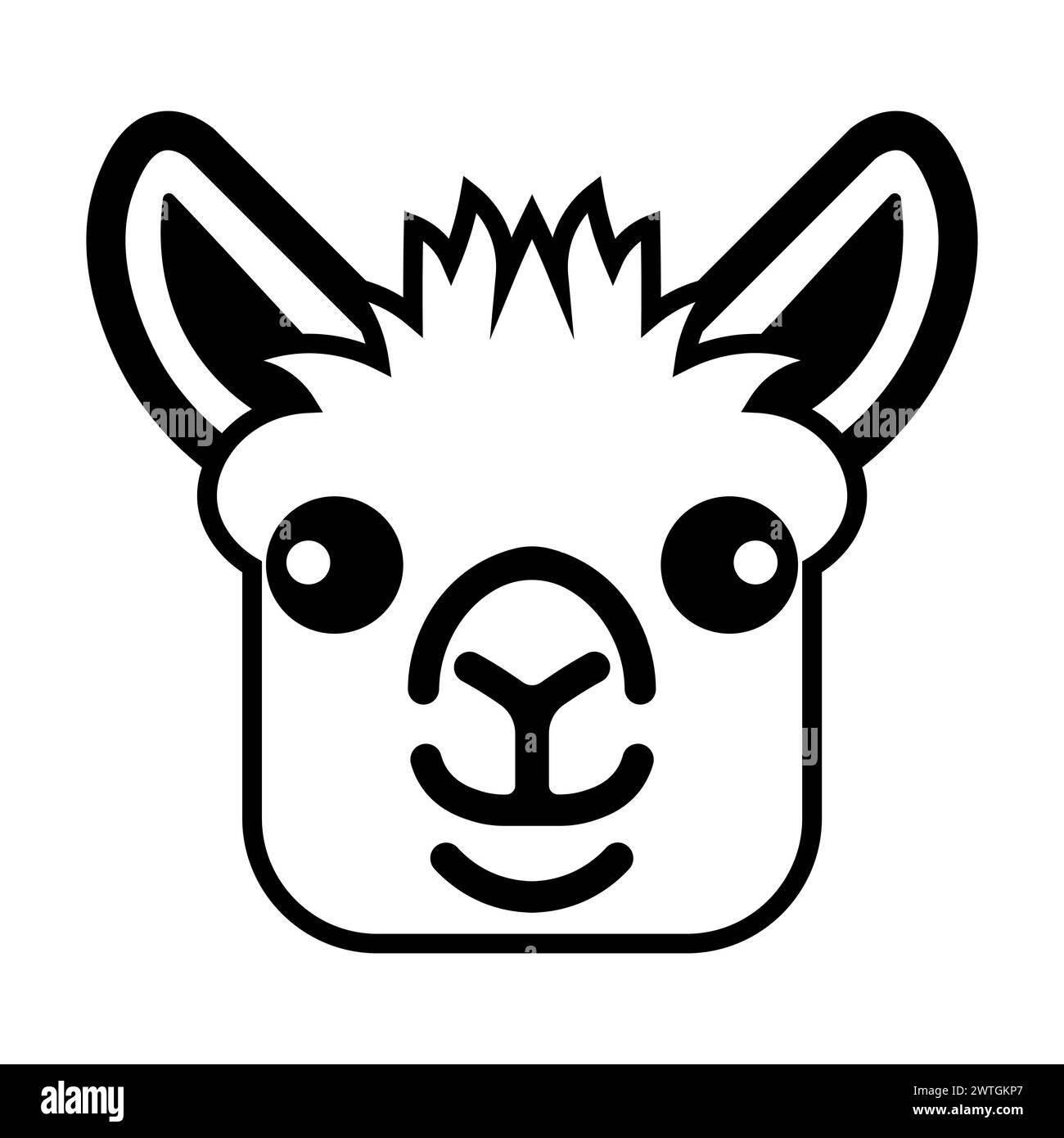 black vector llama icon on white background Stock Vector Image & Art ...