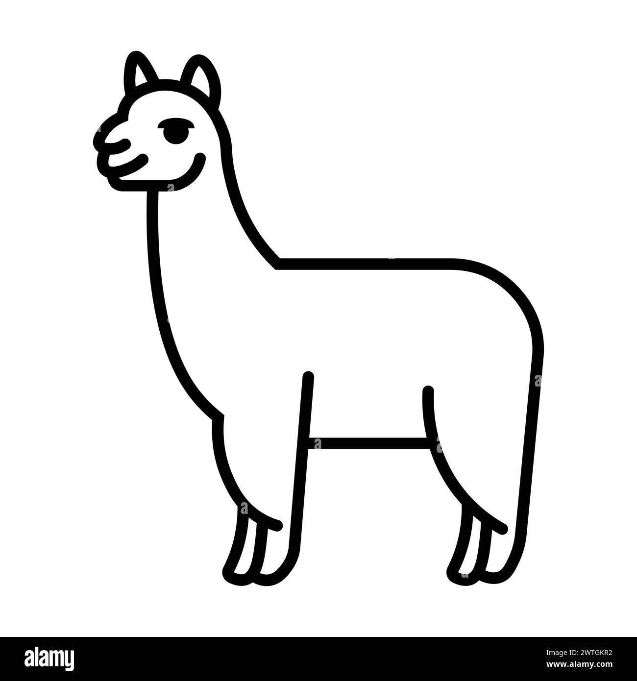 black vector llama icon on white background Stock Vector Image & Art ...