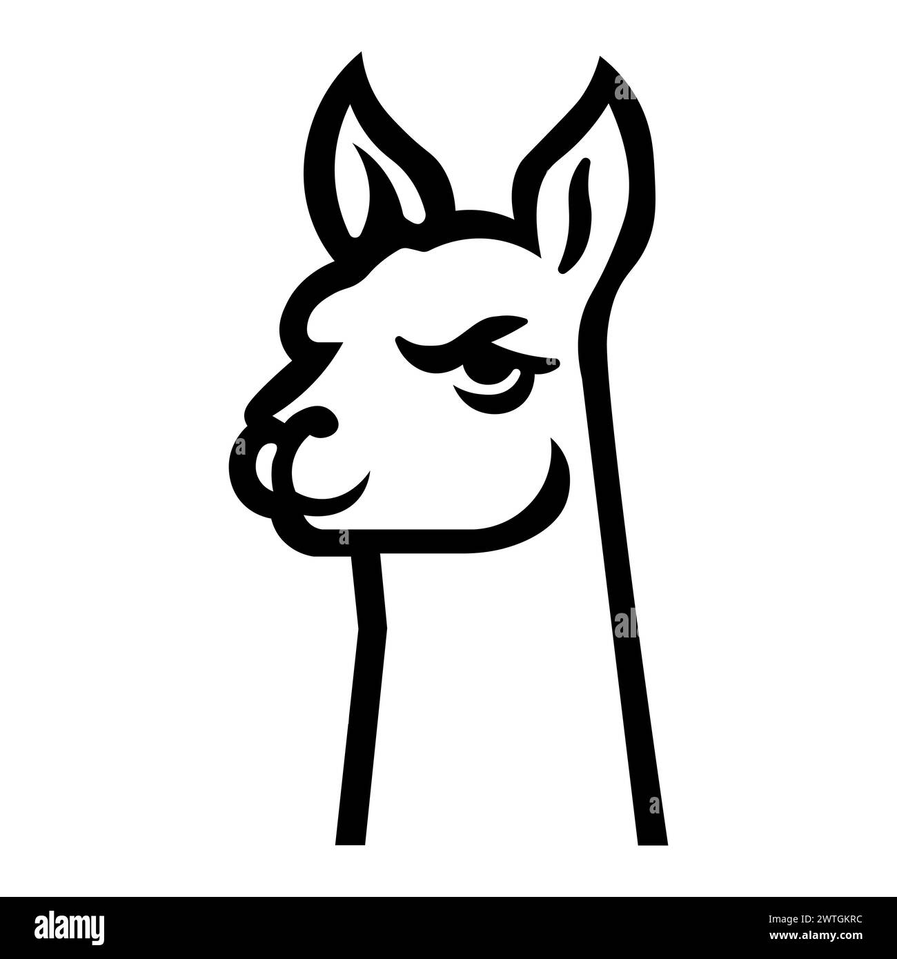 black vector llama icon on white background Stock Vector Image & Art ...