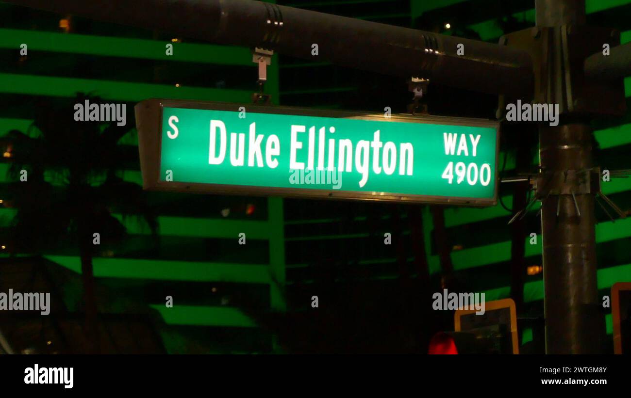 Las Vegas, Nevada, USA 8th March 2024 Duke Ellington Way Street Sign on ...