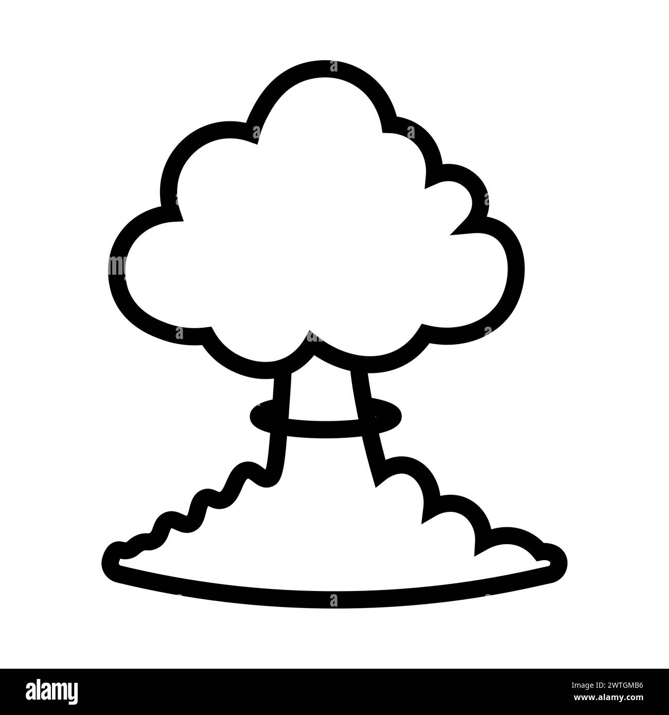 vector mushroom cloud icon on white background Stock Vector Image & Art ...