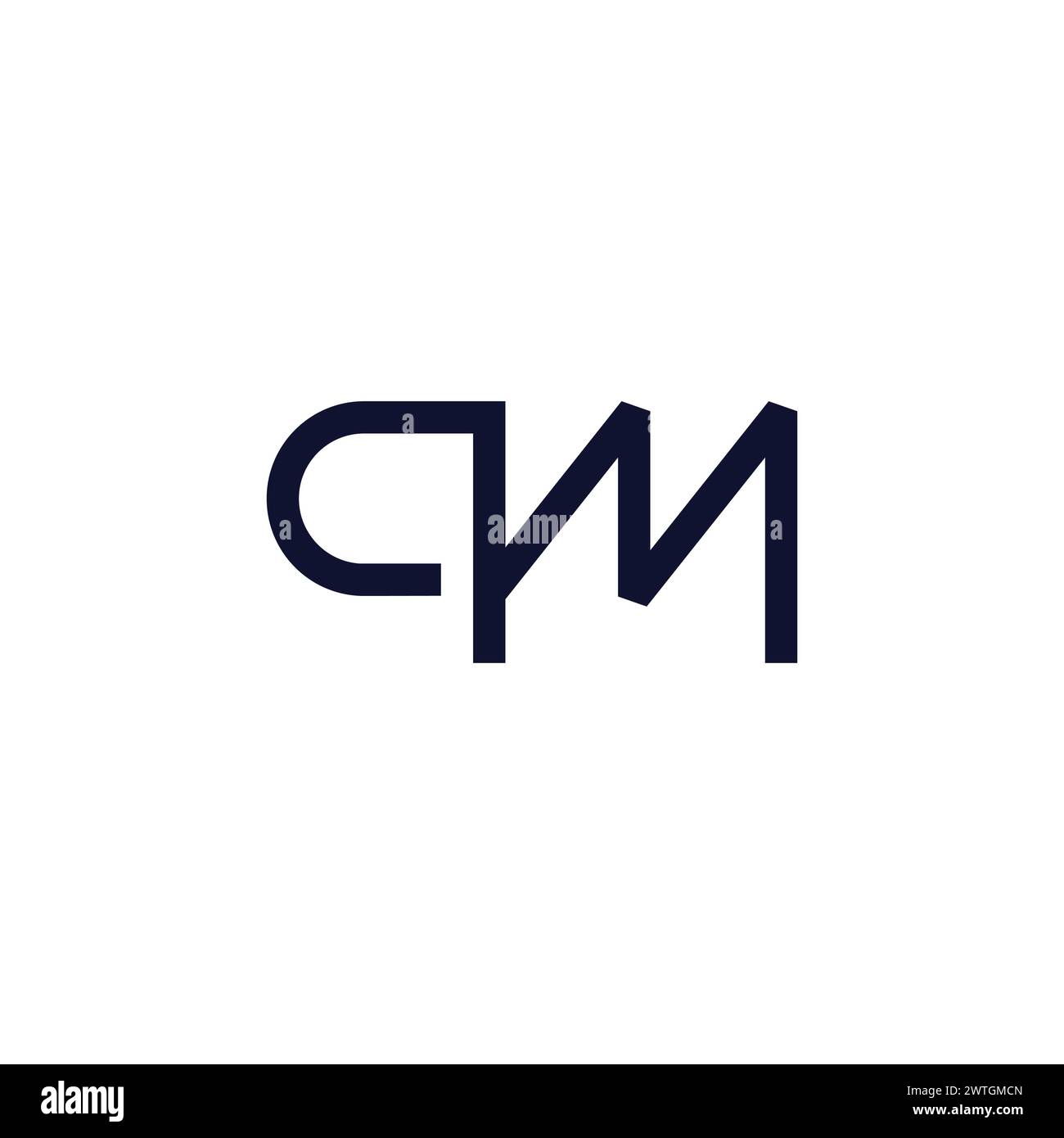 letter qm stripes simpel line logo vector Stock Vector Image & Art - Alamy