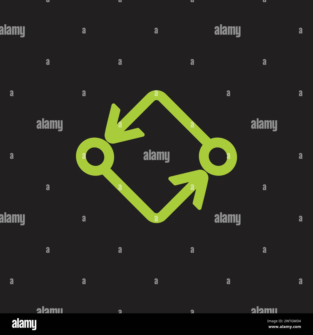 recycle process arrows green icon vector Stock Vector Image & Art - Alamy