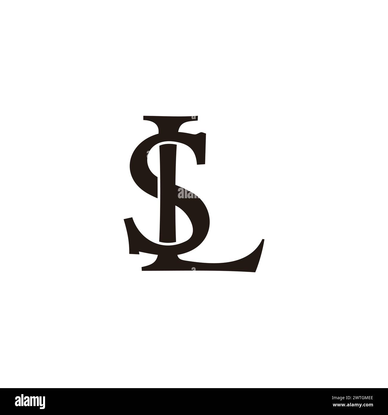 letter sl linked overlap font logo vector Stock Vector Image & Art - Alamy