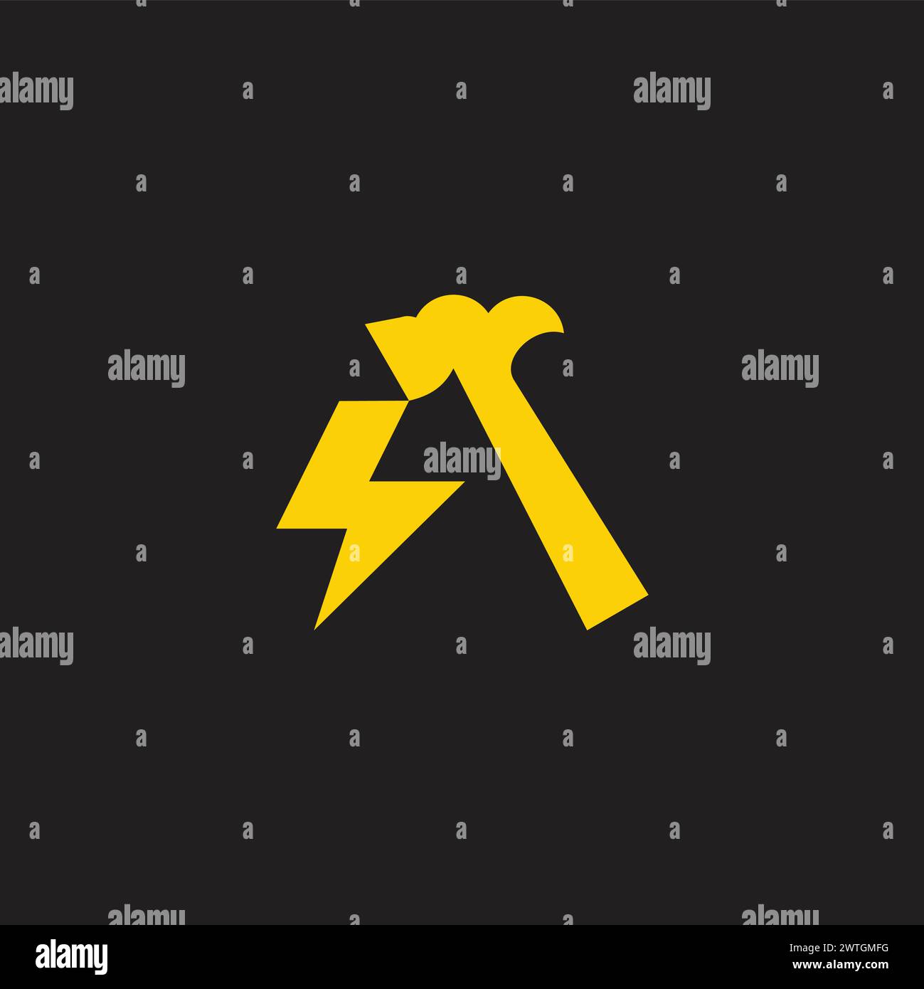 triangle thunder hammer power logo vector Stock Vector Image & Art - Alamy