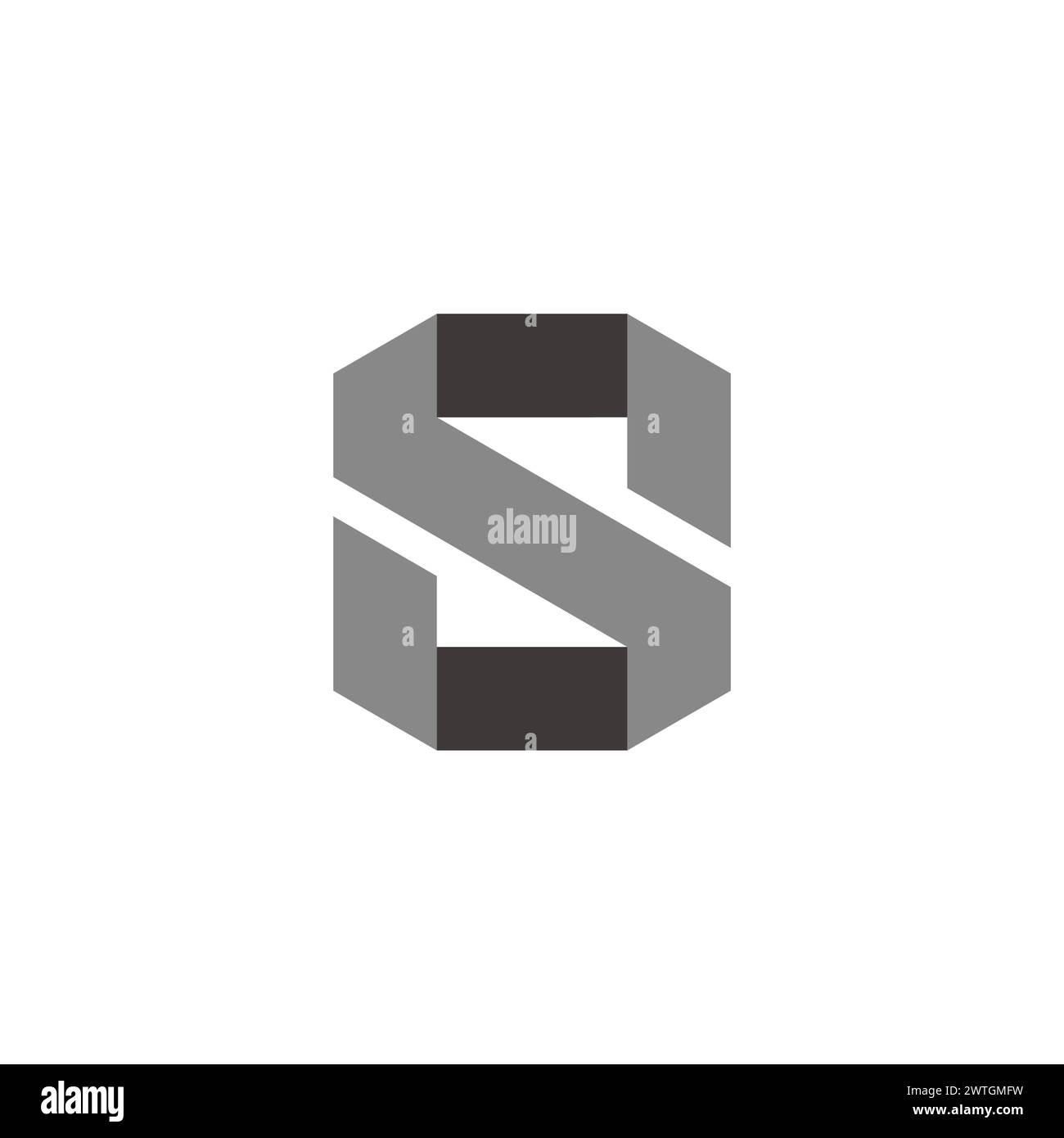 letter s fold 3d paper logo vector Stock Vector Image & Art - Alamy