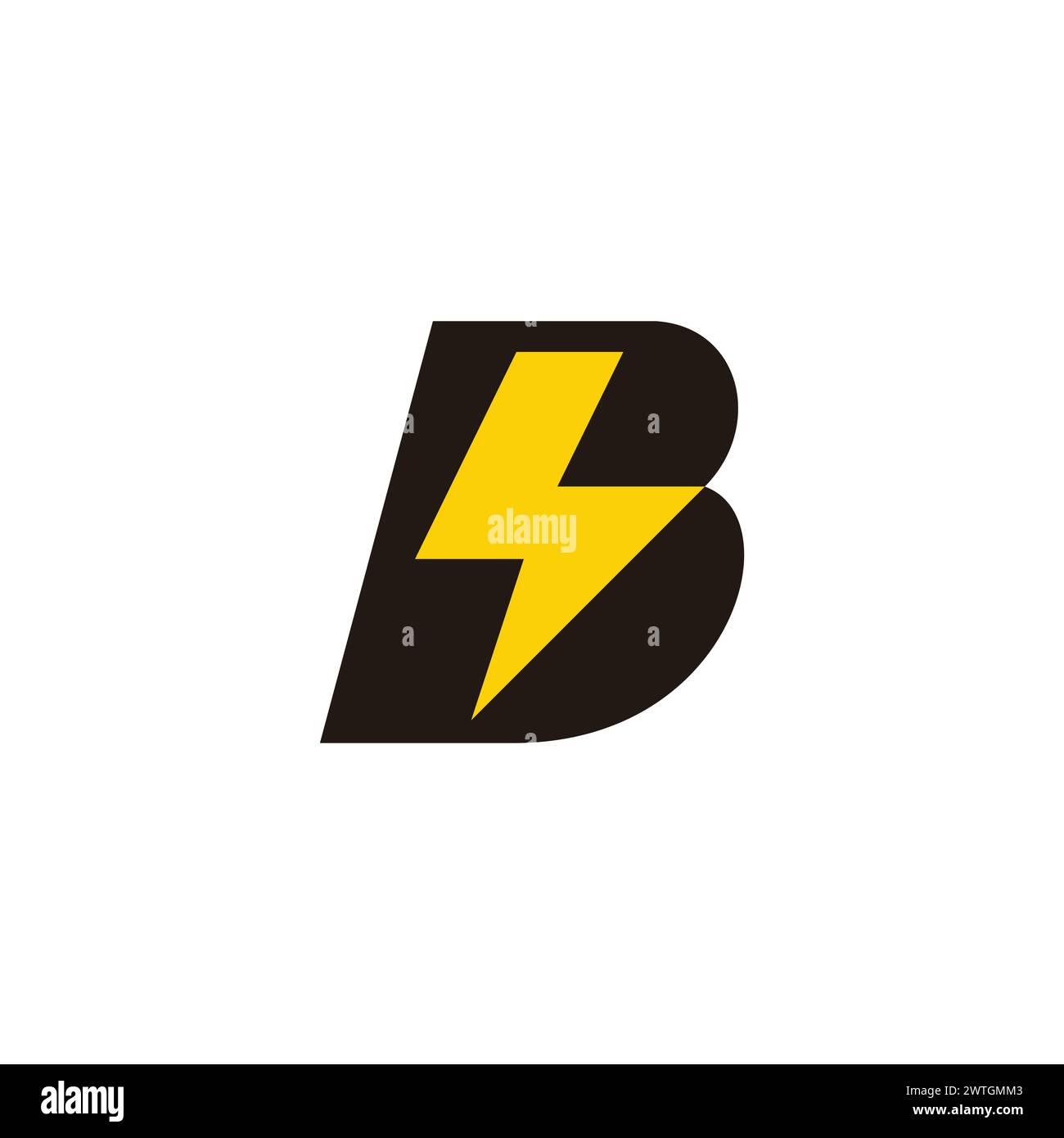 letter b bold thunder simple geometric logo vector Stock Vector Image ...