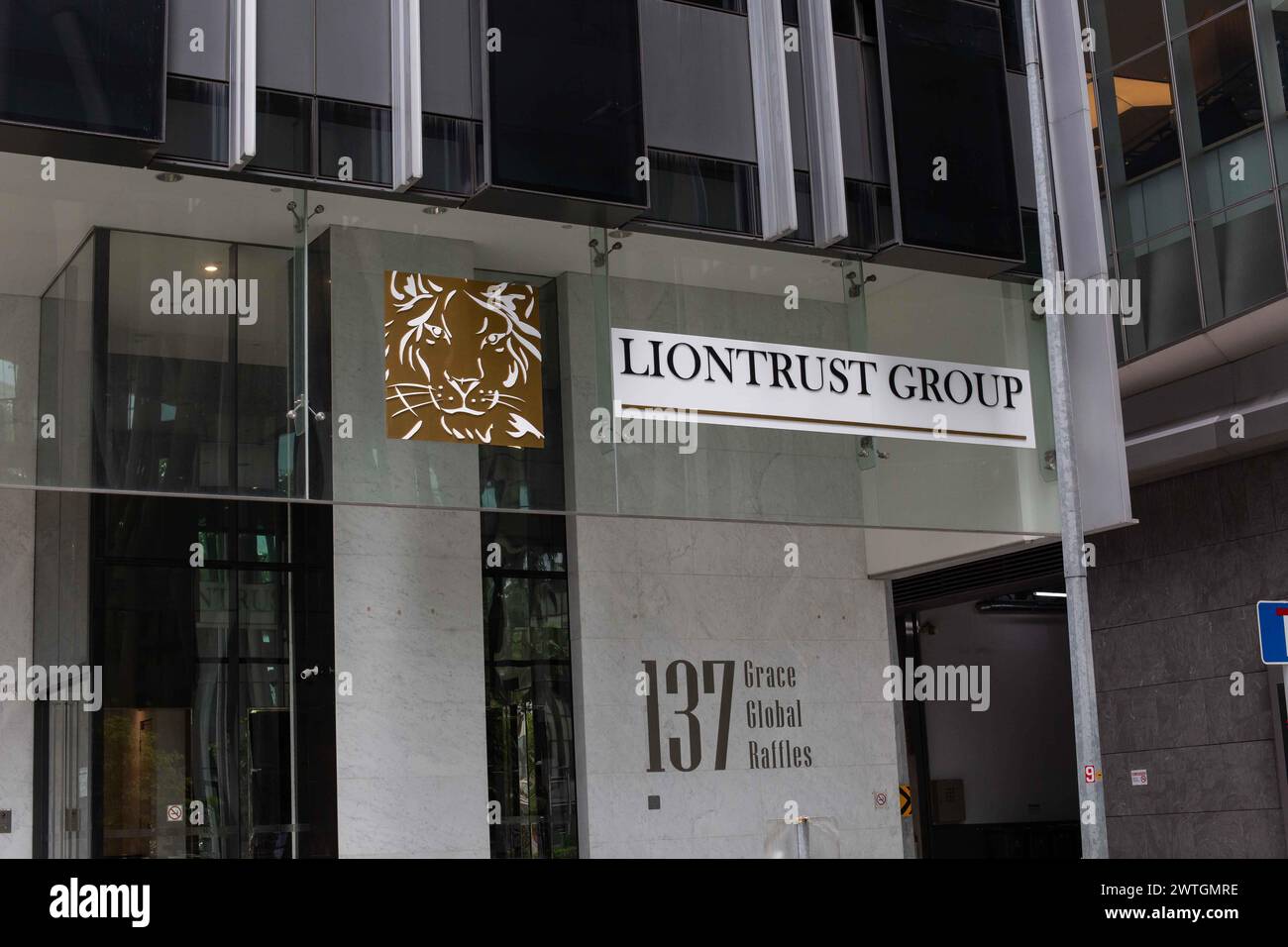 Liontrust group office building, logo is a lion head graphics ...