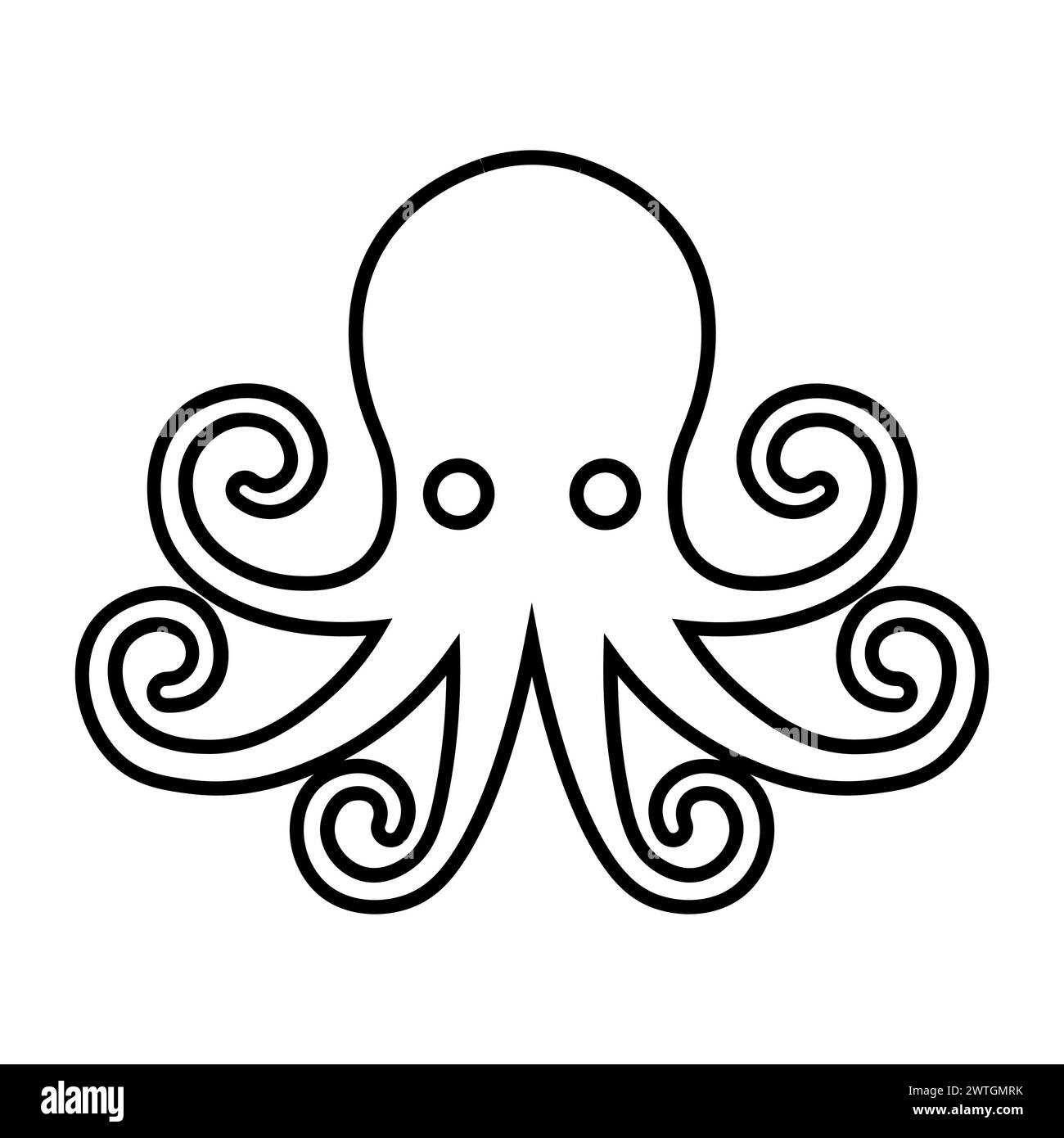 black vector octopus icon on white background Stock Vector Image & Art ...