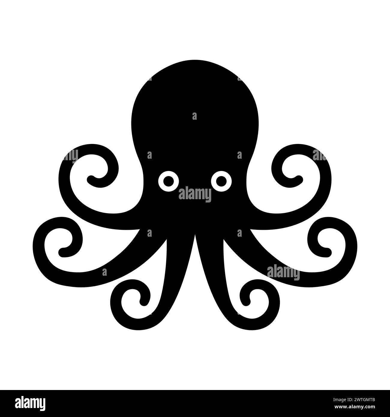 black vector octopus icon on white background Stock Vector Image & Art ...