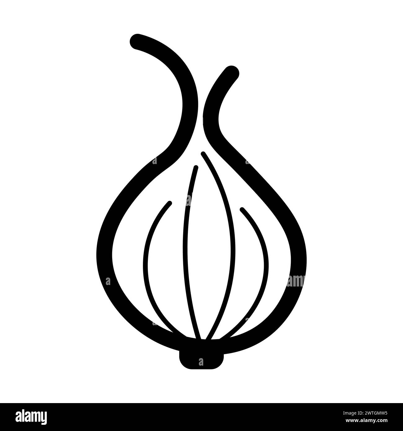 black vector onion icon on white background Stock Vector Image & Art ...