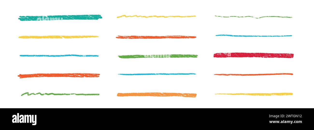 Crayon line color pencil brush scribble stroke pen underline hand ...