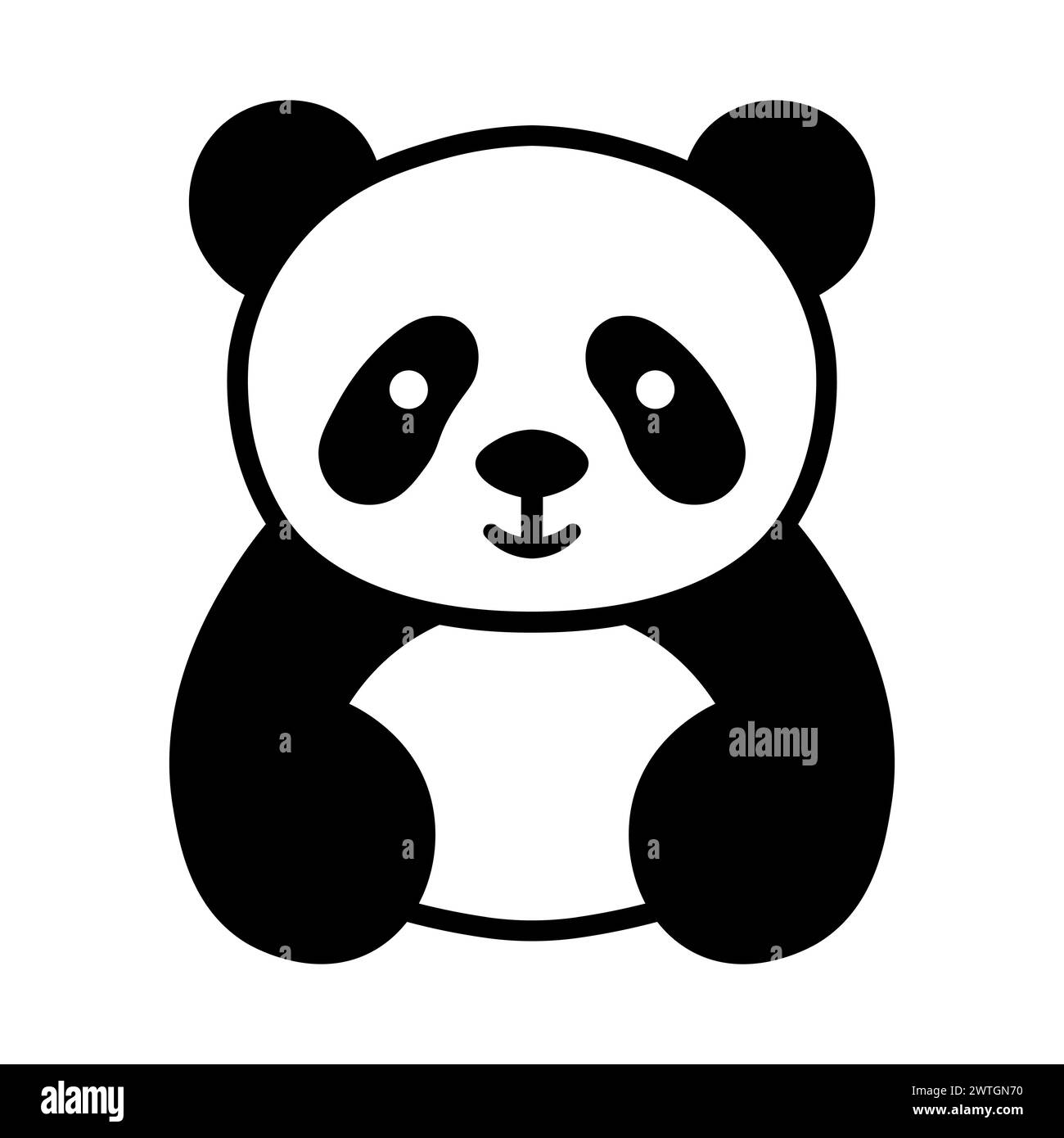 black vector panda icon on white background Stock Vector Image & Art ...