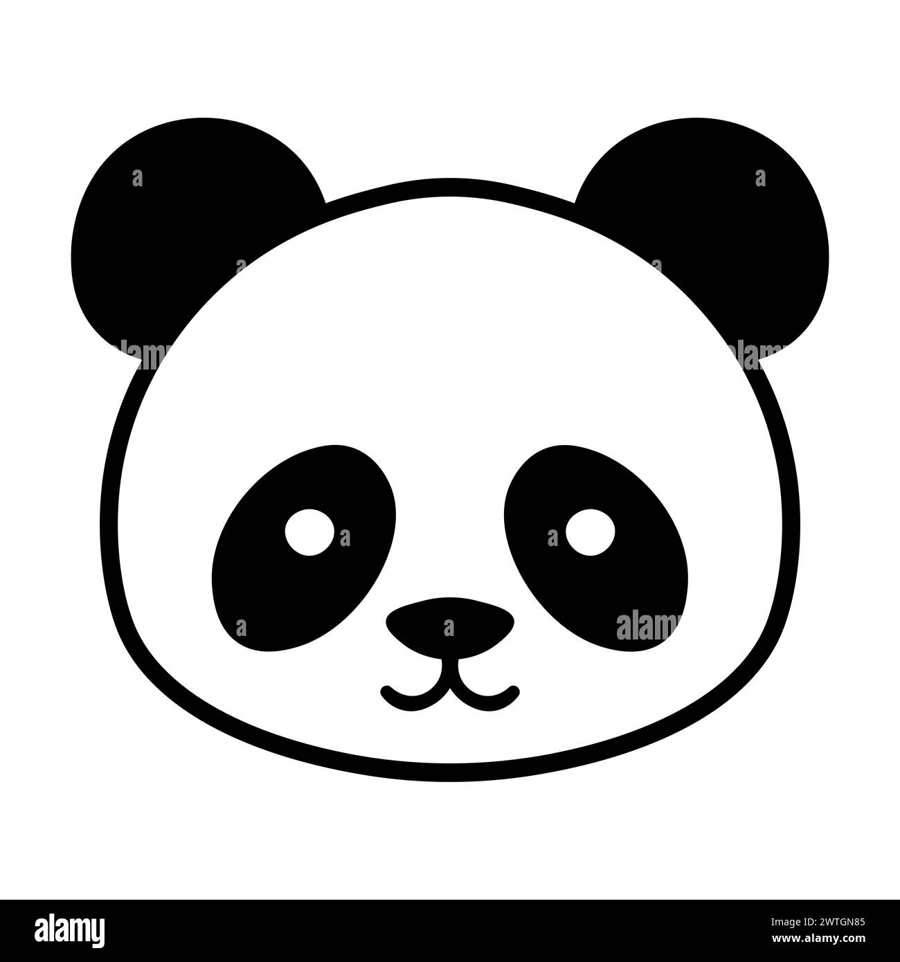 black vector panda icon on white background Stock Vector Image & Art ...