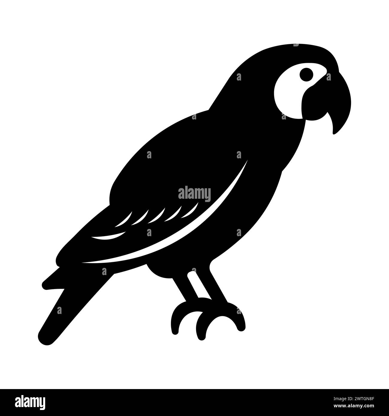 black vector parrot icon on white background Stock Vector Image & Art ...