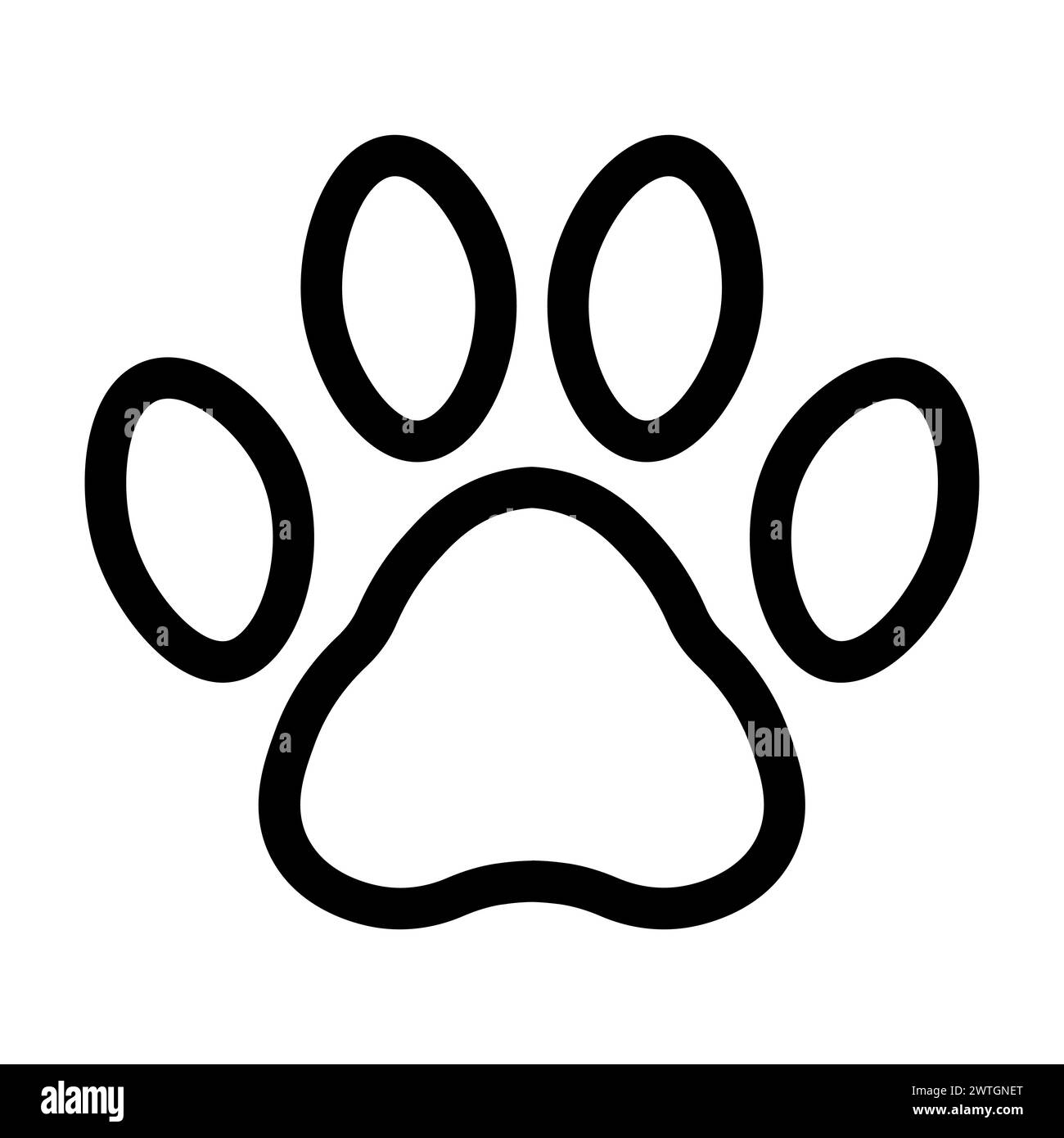 black vector paw icon on white background Stock Vector Image & Art - Alamy