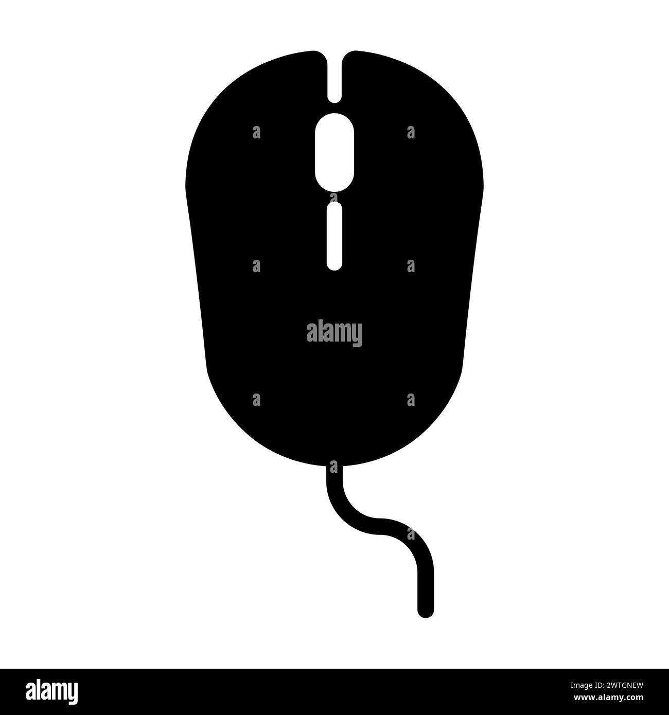 black vector pc mouse icon on white background Stock Vector Image & Art ...