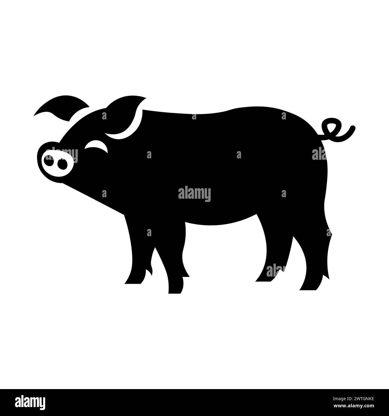 black vector pig icon on white background Stock Vector Image & Art - Alamy