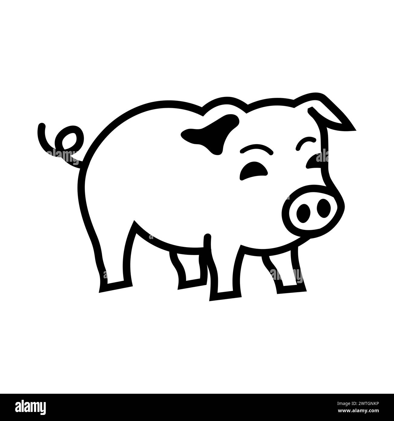 black vector pig icon on white background Stock Vector Image & Art - Alamy