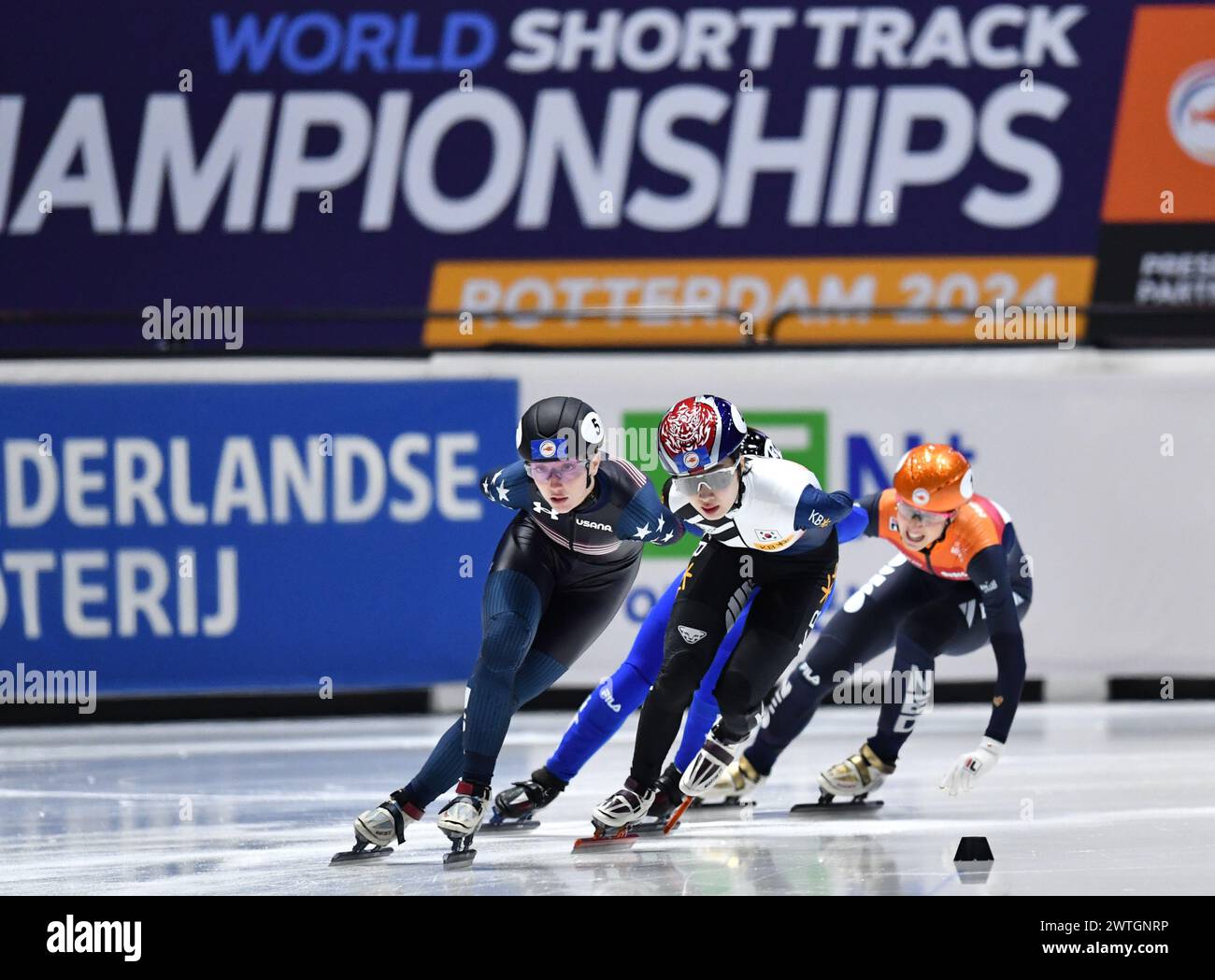 Rotterdam, Netherlands. 17th Mar, 2024. Kim Gilli of South Korea (C ...