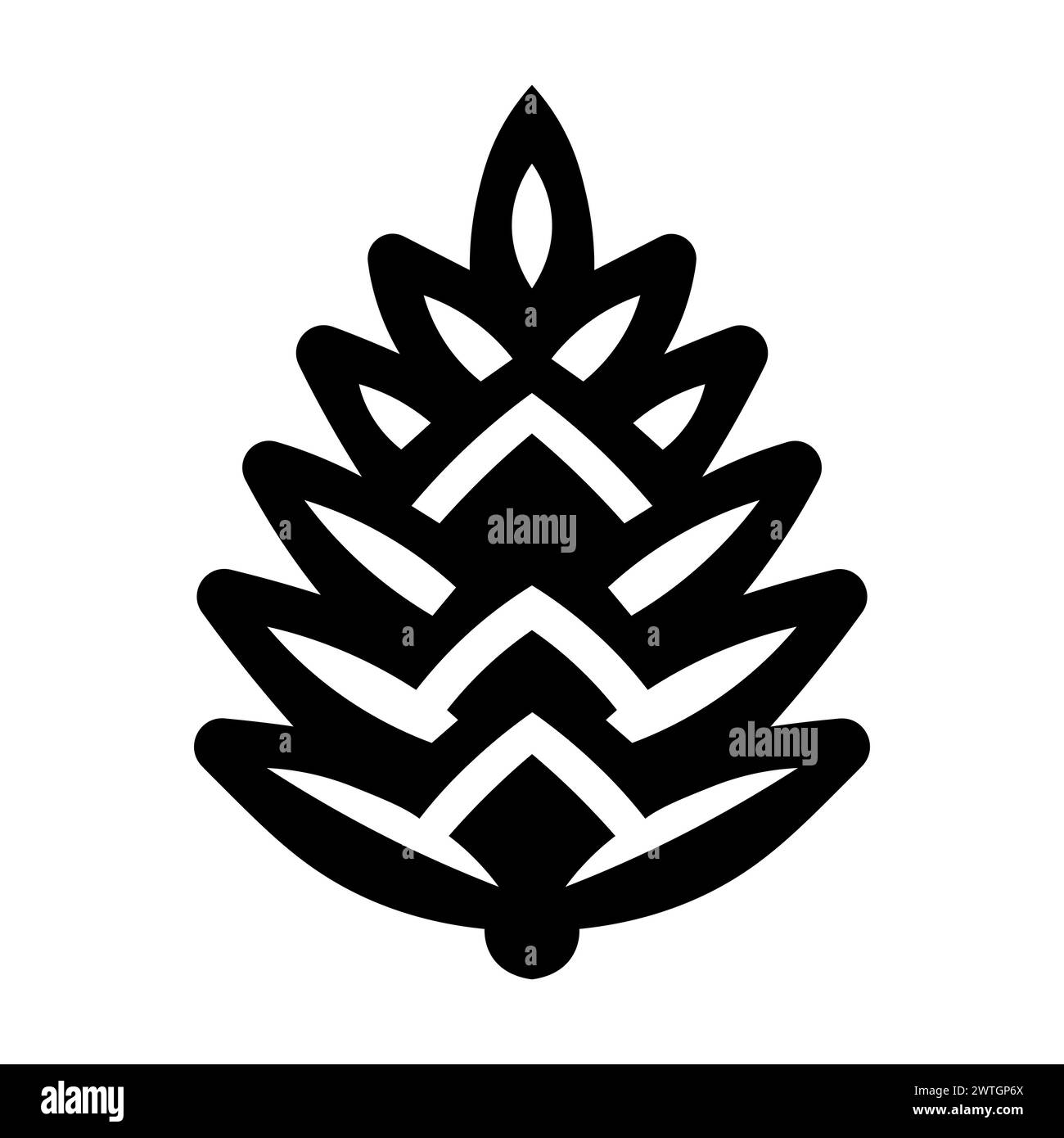 black vector pine cone icon on white background Stock Vector Image ...