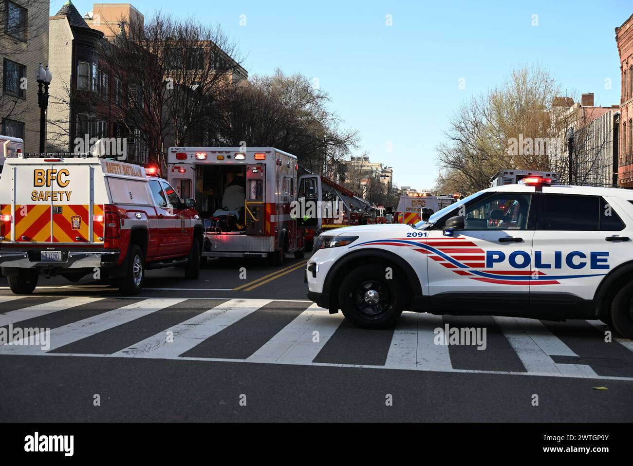 Police block off roads, Sunday afternoon at the scene of a fire in ...