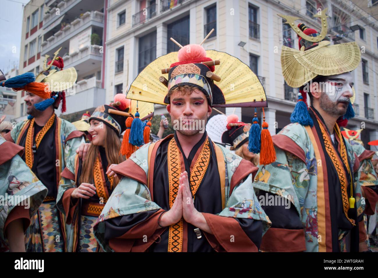 Patras, Greece. 17 March 2024. People celebrate and dance during the ...