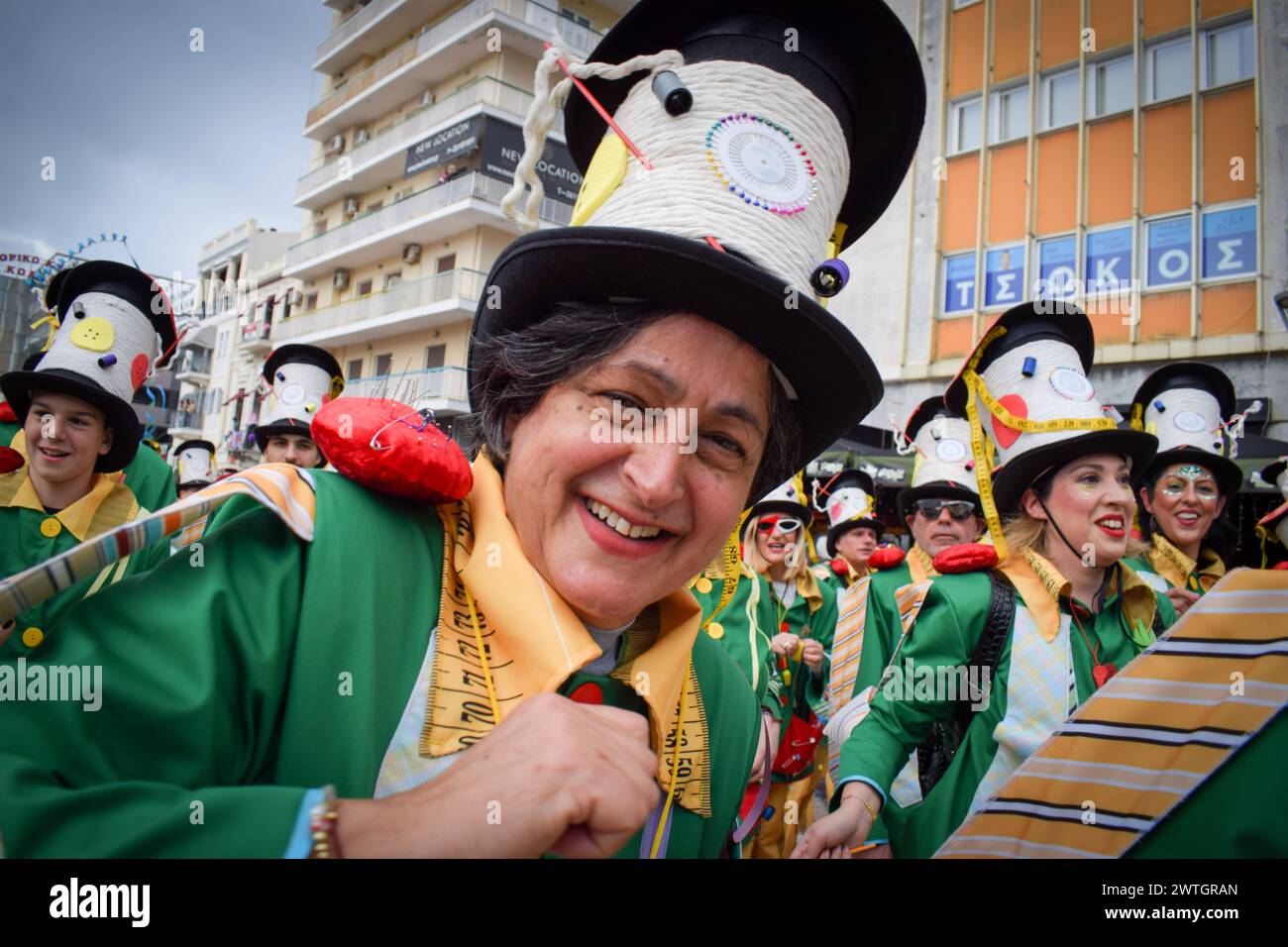 Patras, Greece. 17 March 2024. People celebrate and dance during the ...