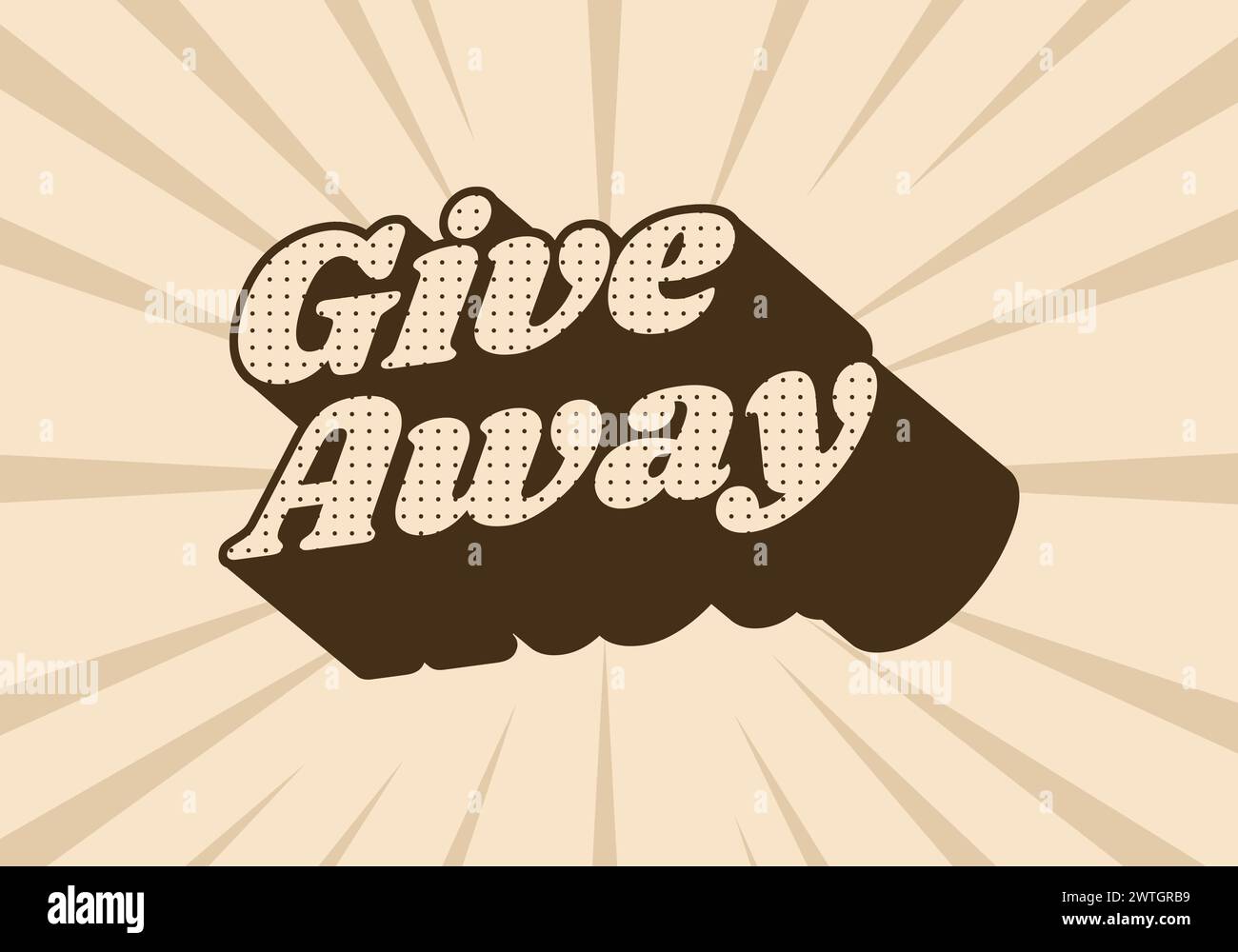 Give away. Text effect illustration design in vintage colors and eye ...