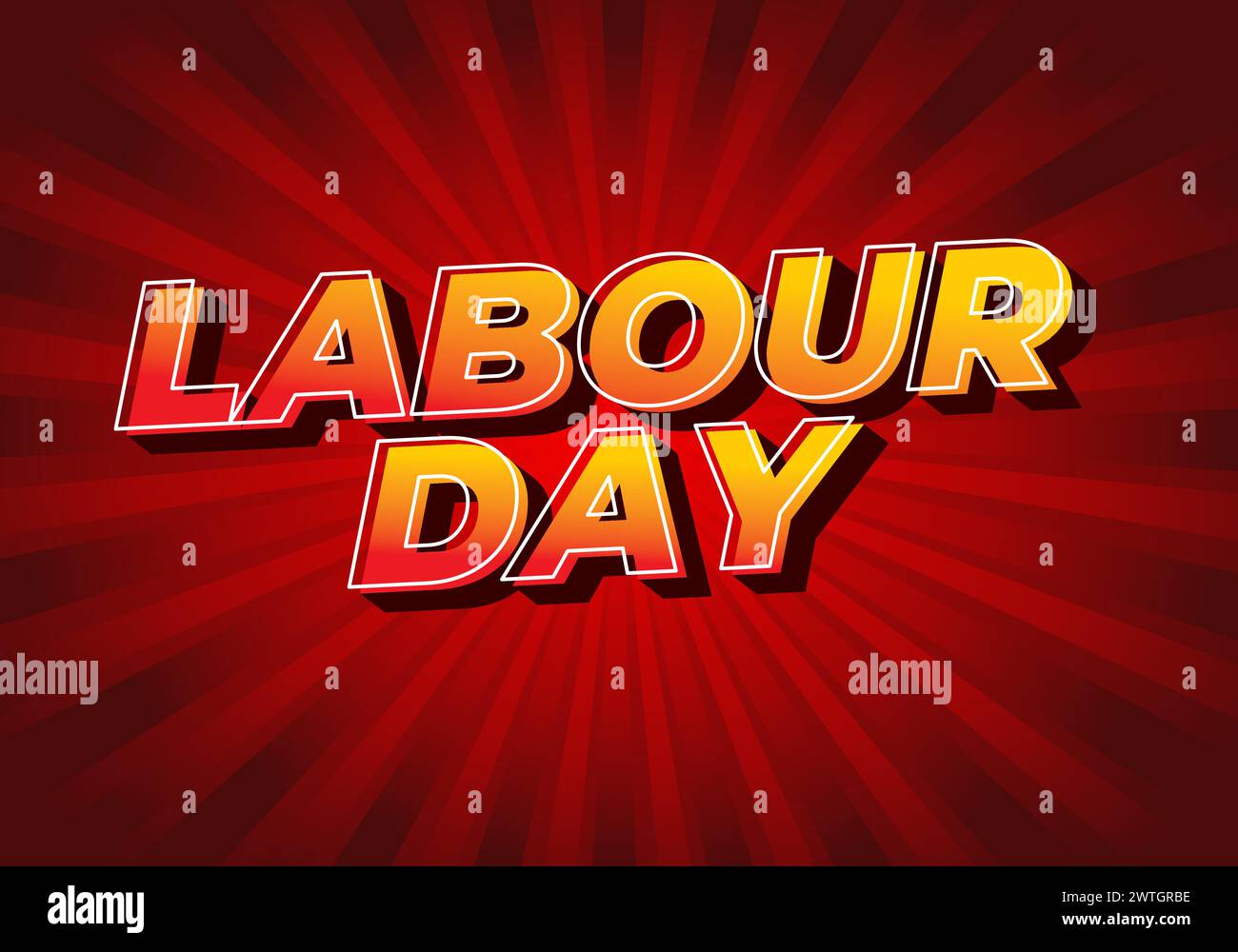 Labour day. Text effect design in yellow red color with eye catching ...