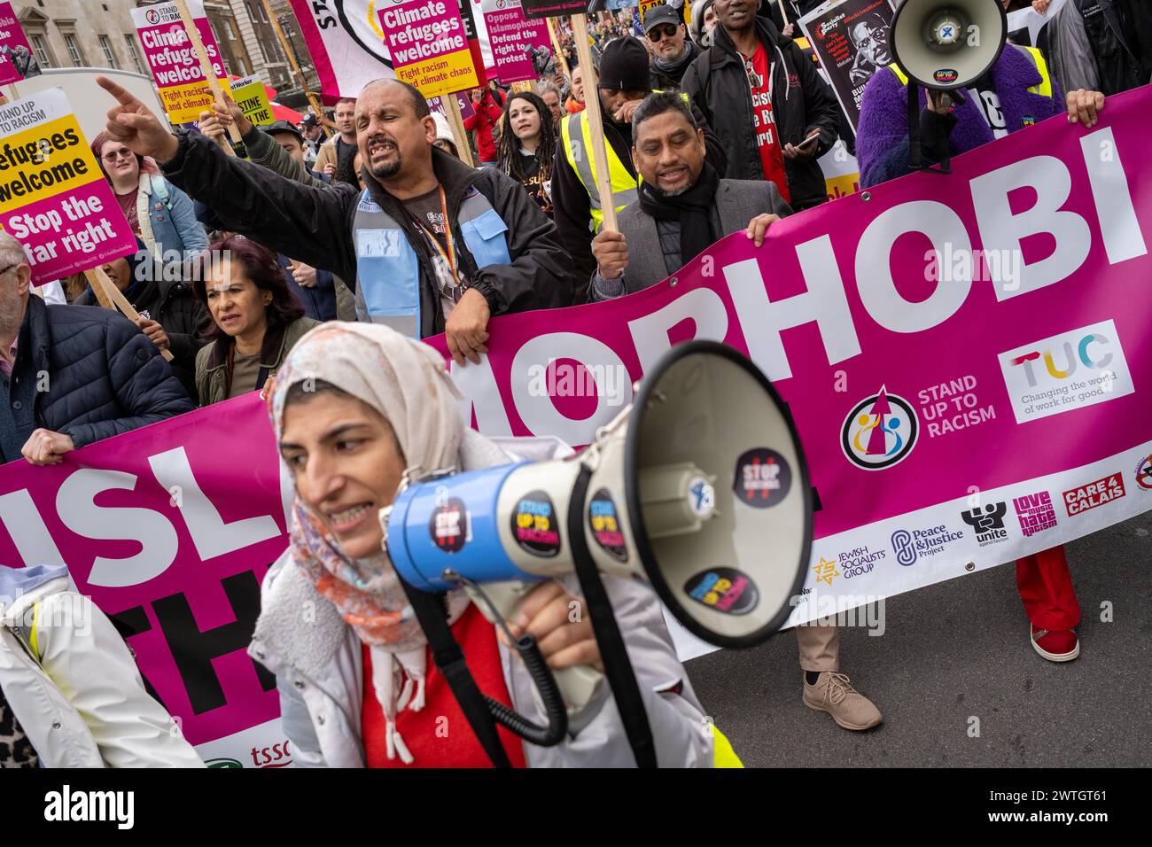 To celebrate UN Anti Racism Day a march is held in Central London Stock ...