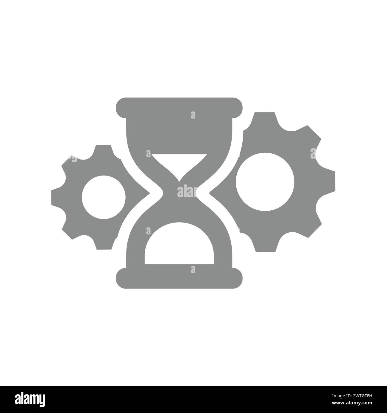 Time management with hourglass and gear. Task and deadline manager and ... Time management with hourglass and gear. Task and deadline manager and ...