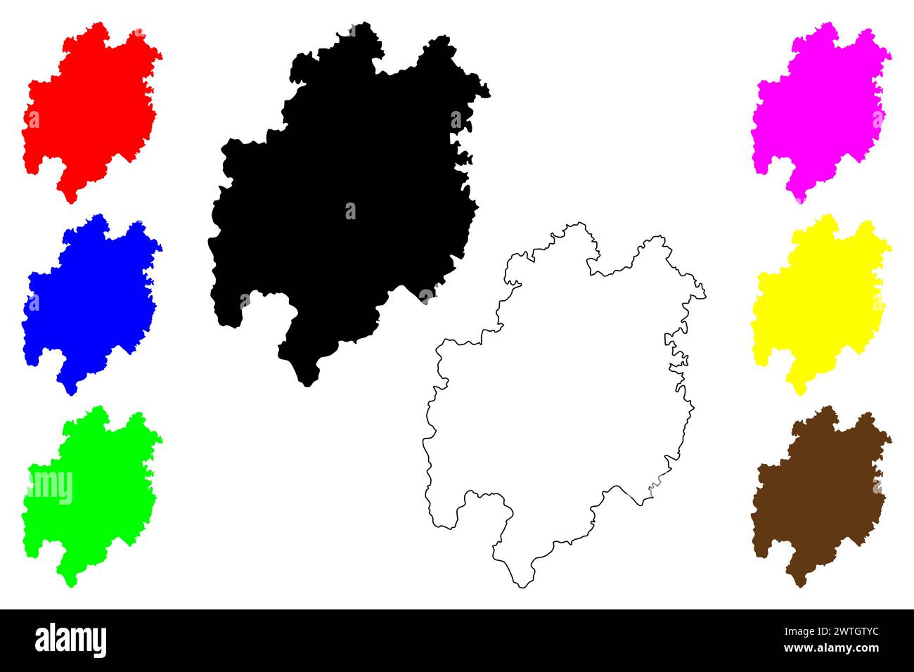 Leshan vector outline map hi-res stock photography and images - Alamy