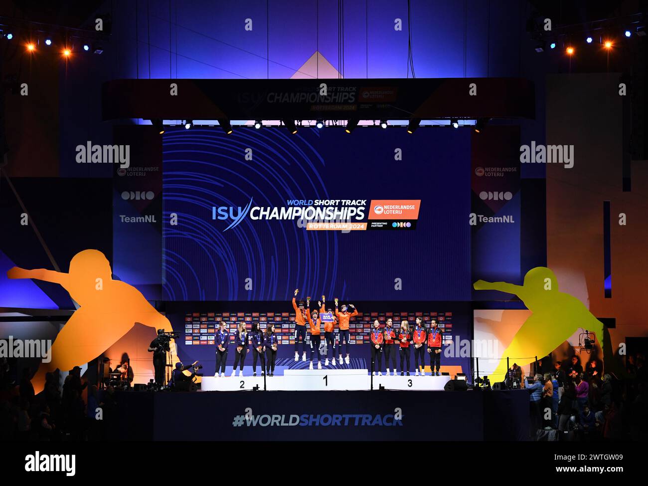 Rotterdam, Netherlands. 17th Mar, 2024. Gold medalists team the Netherlands (C), silver ...